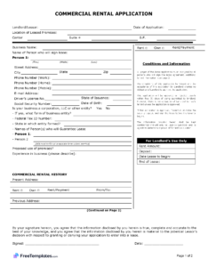 Commercial Rental Application Form | PDF